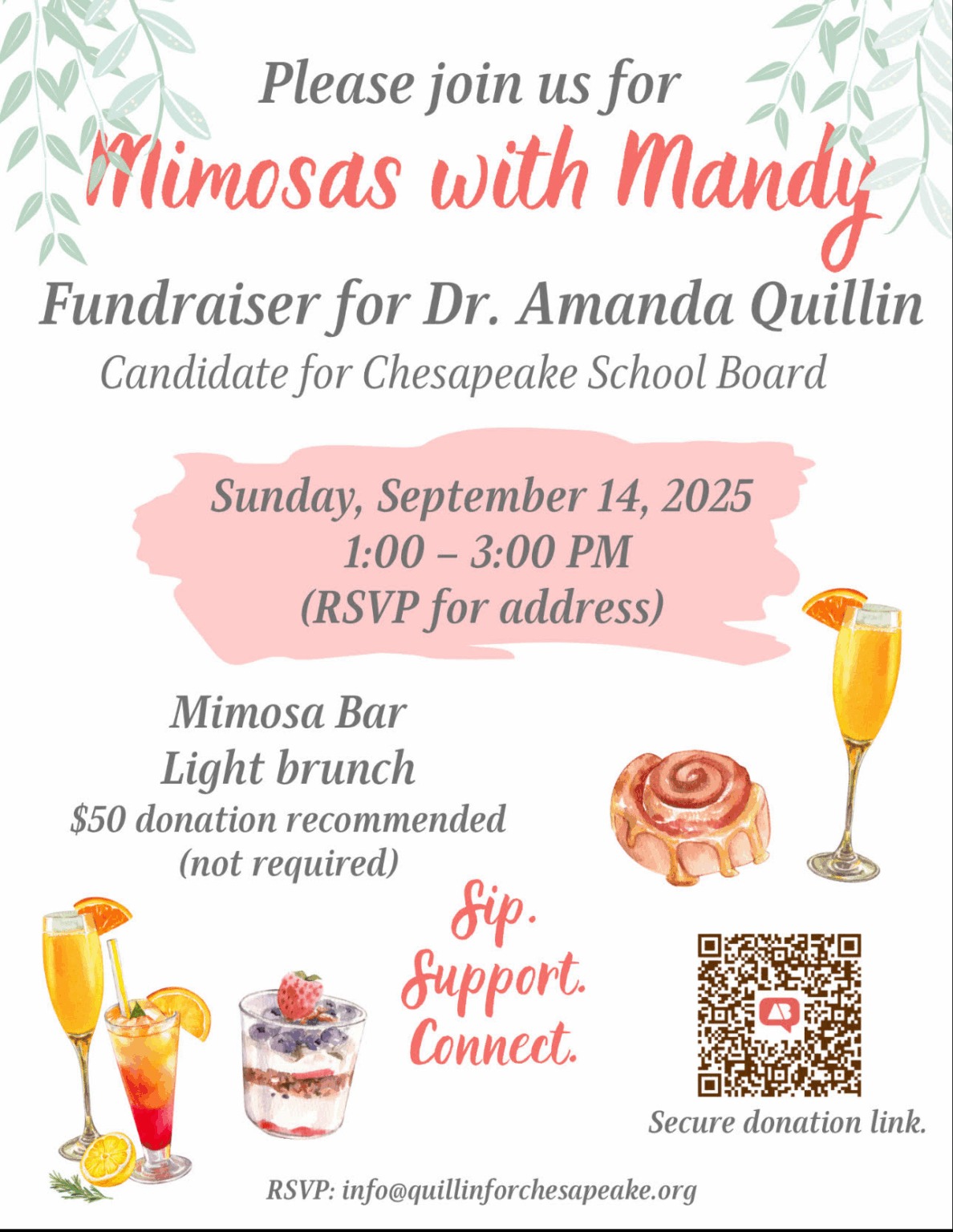 Mimosas with Mandy – Fundraiser for Dr. Amanda Quillin for Chesapeake ...
